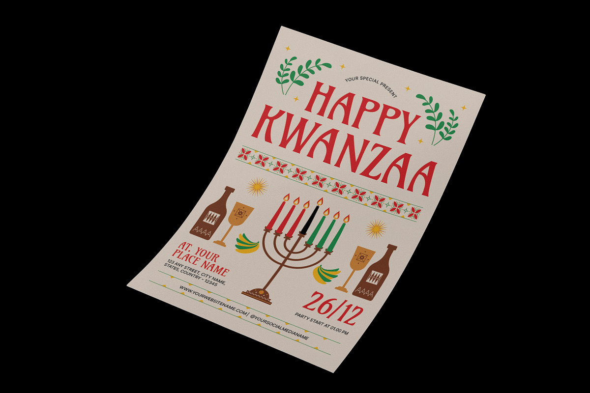 Kwanzaa Celebration Flyer, a Flyer Template by Neermana