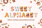Sweet font or cute bakery alphabet | Decorative Illustrations ...