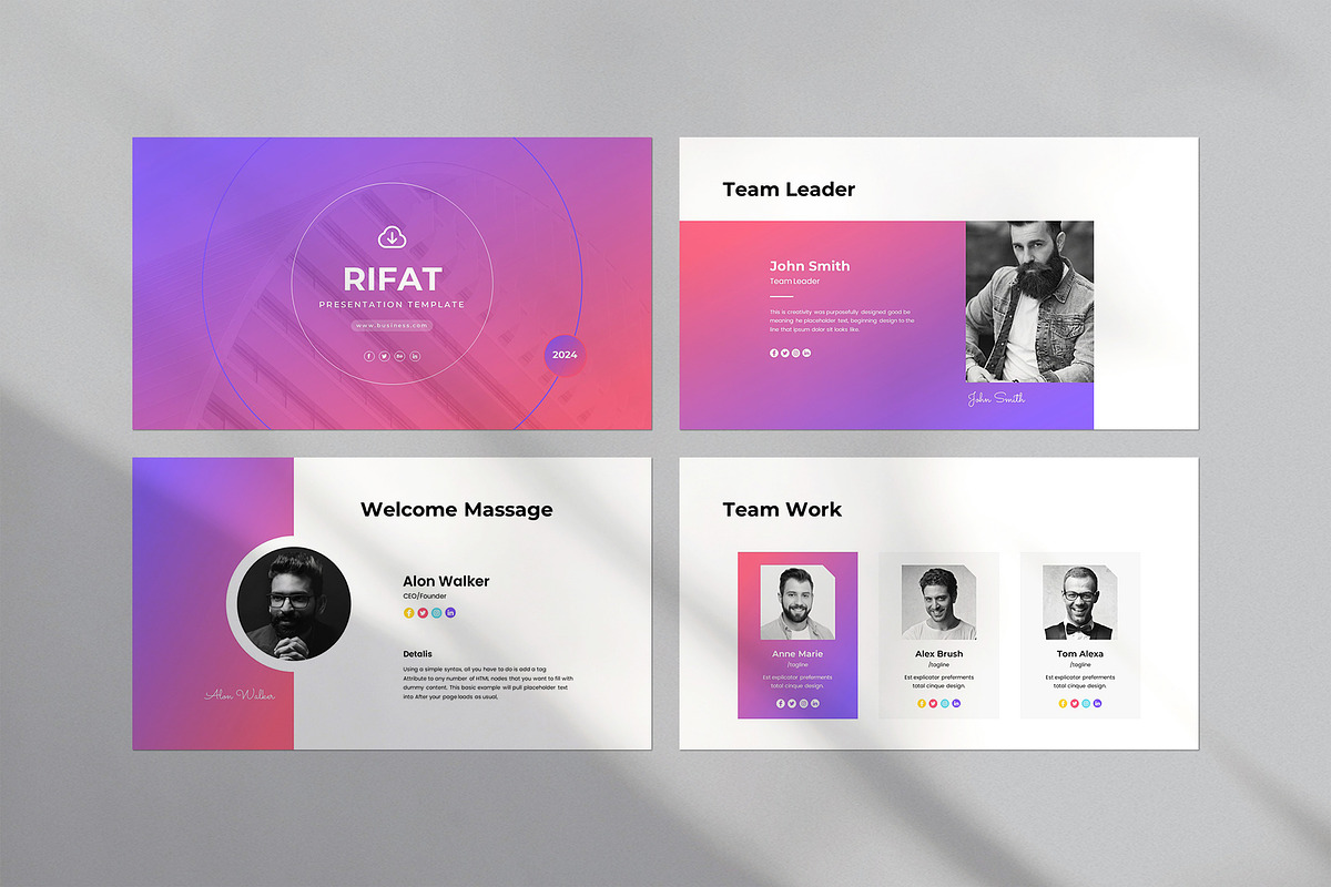 Rifat PowerPoint Template, a Presentation Template by CreativeSlides
