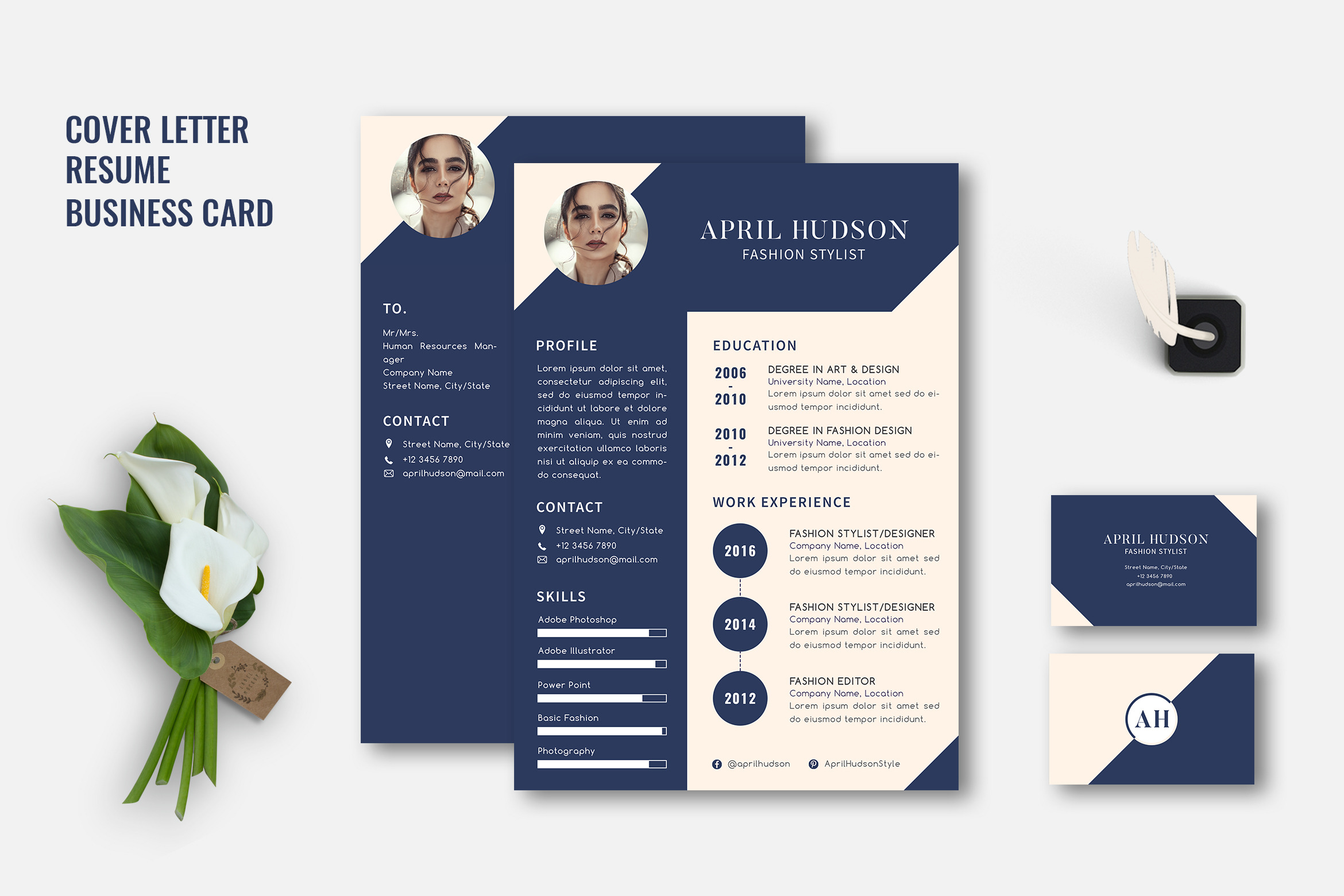 Hudson - Fashion CV Resume Set, a Resume Template by StringLabs ...