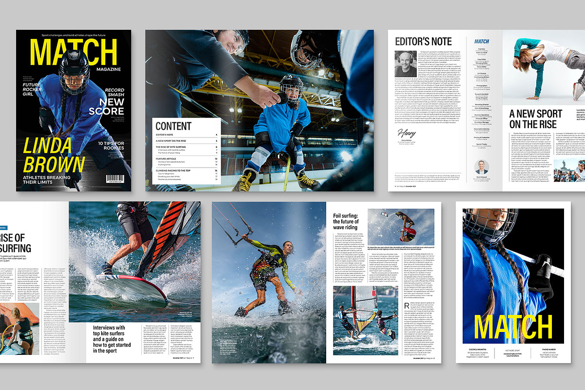 Sport Magazine Template, a Magazine Template by BrandPacks | Creative ...