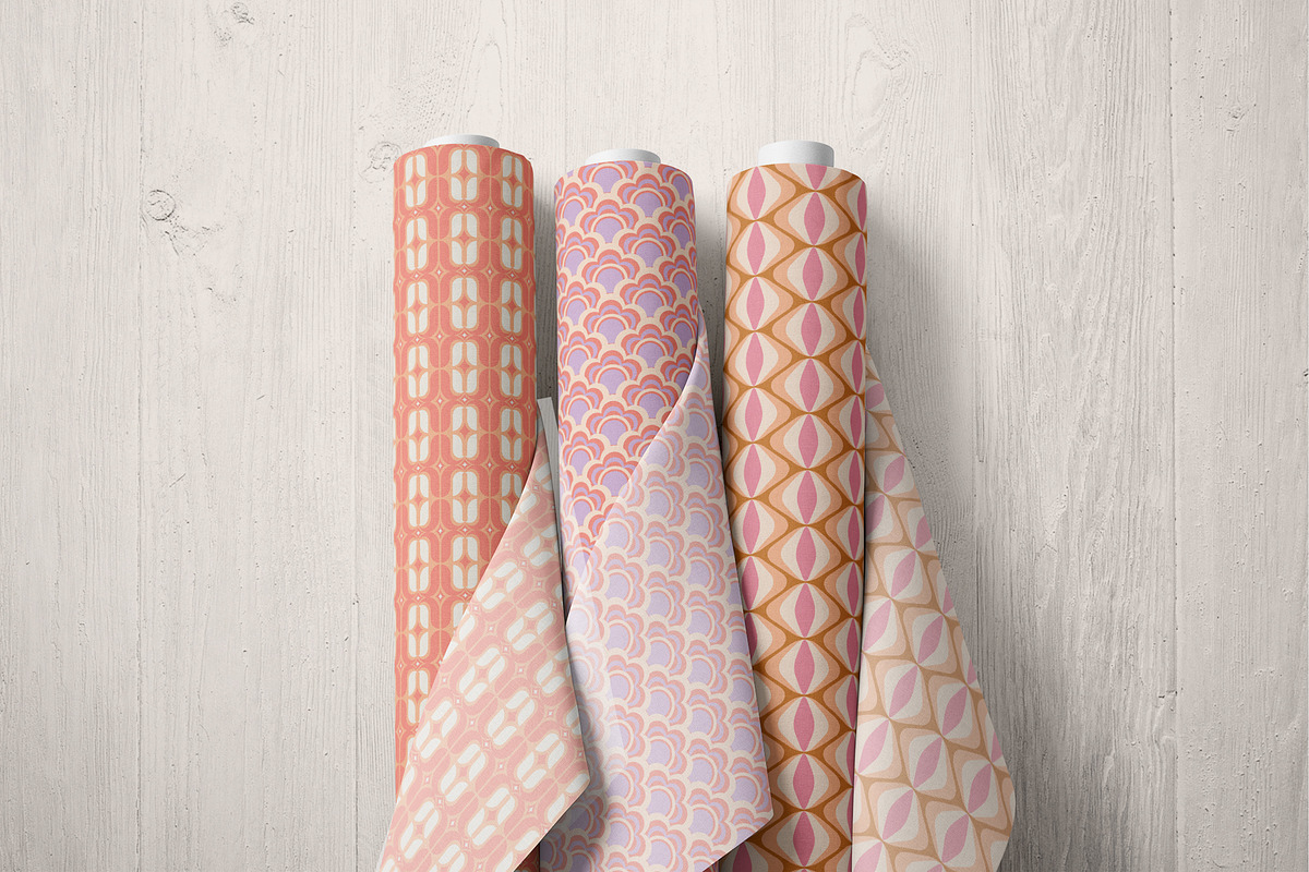 42 Groovy Retro Summer Patterns Set
