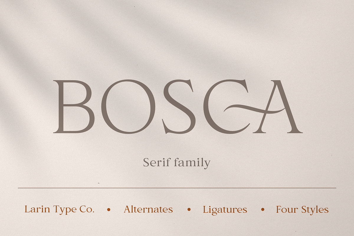 Bosca, a Serif Font by Larin Type Co.