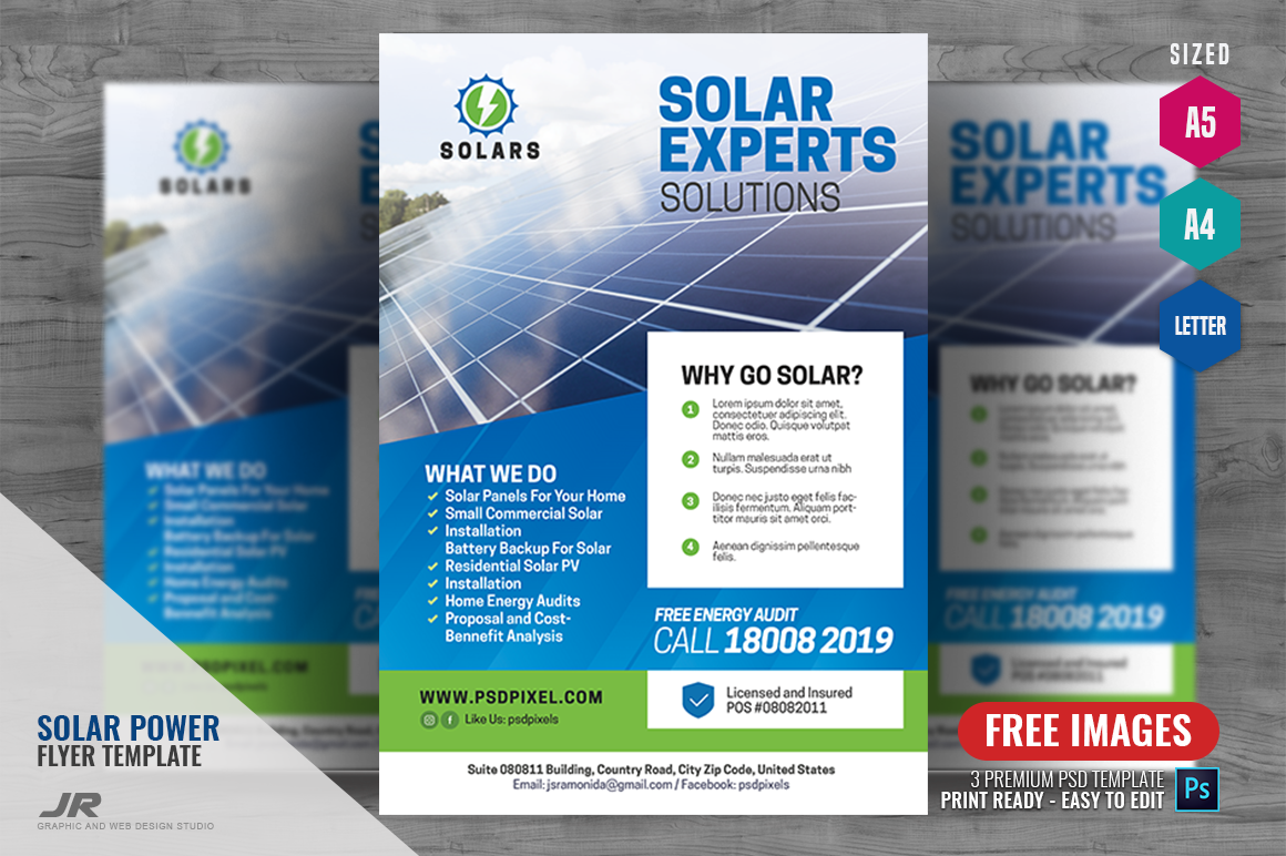 Solar Solutions Flyer, a Flyer Template by PSDPixel