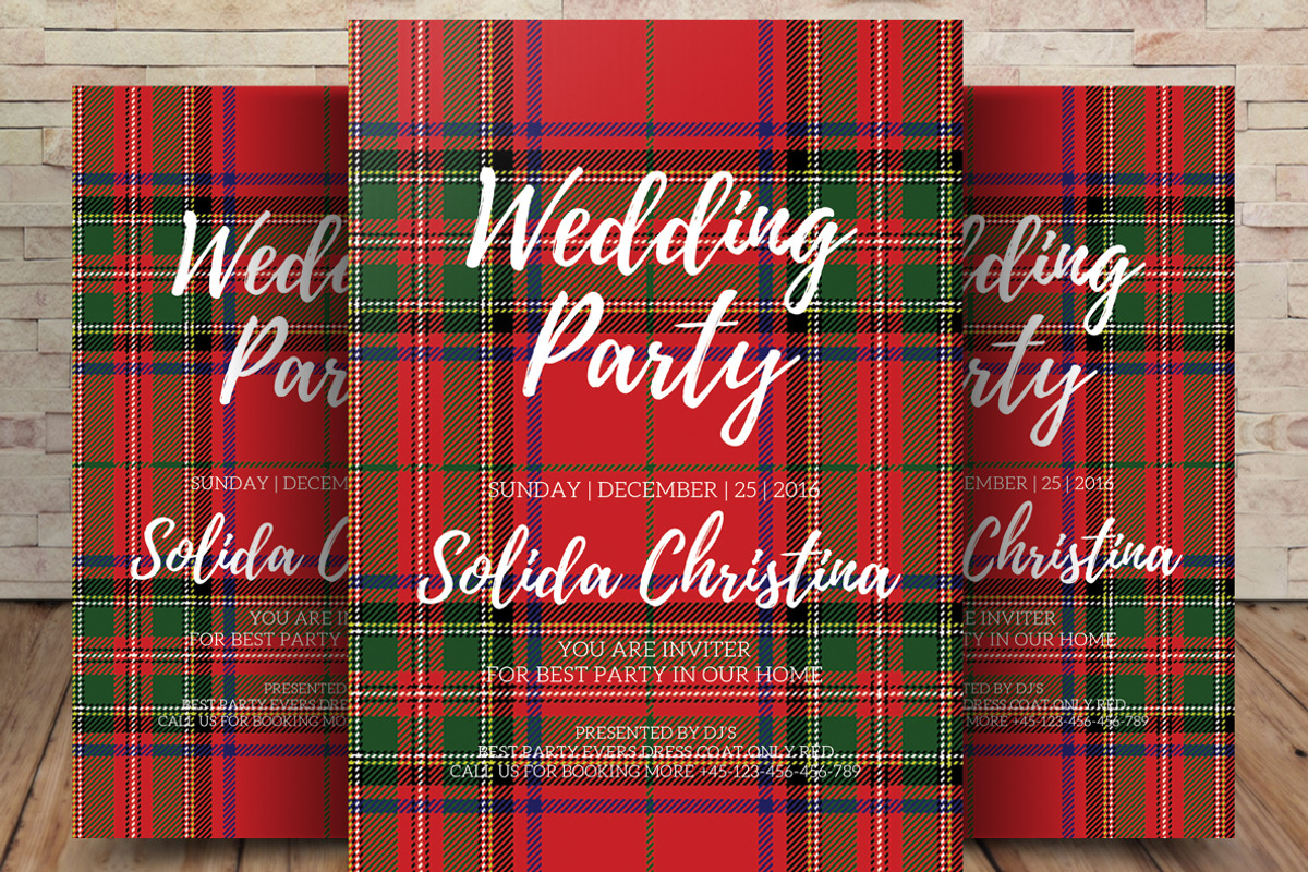 Wedding Party Invitation Card, a Card Template by graphicforest
