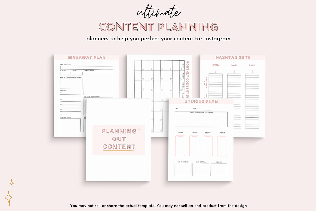 Instagram planner template Canva, a Social Media Template by Cate Creates