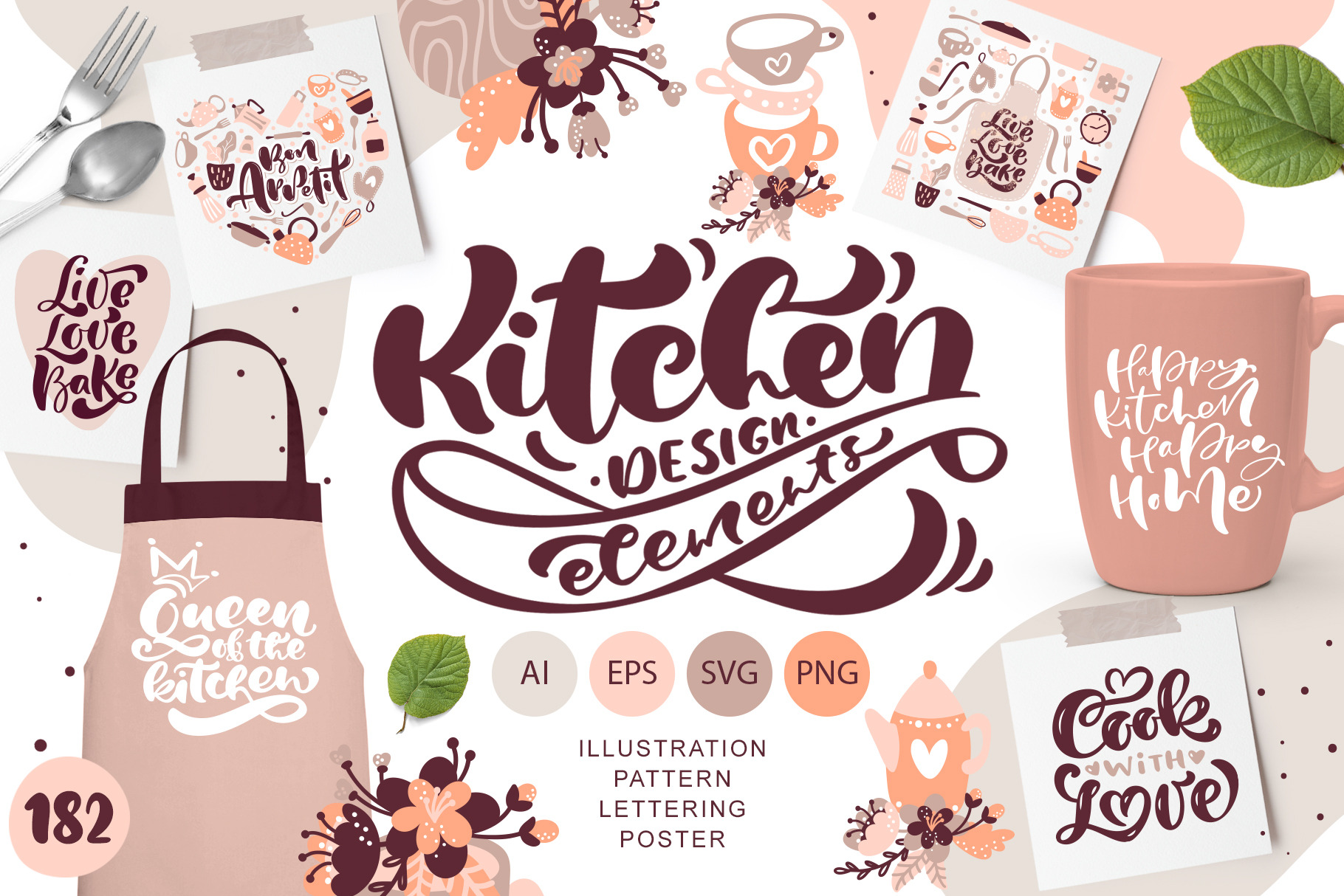 Kitchen design elements, an Object Graphic by Happy Letters