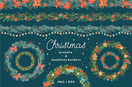 Christmas Bunting banners clipart | Graphic Objects ~ Creative Market