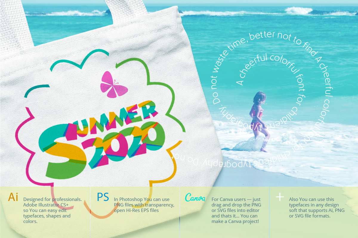 Cute typefaces for kid's typography, an Object Graphic by popskraft