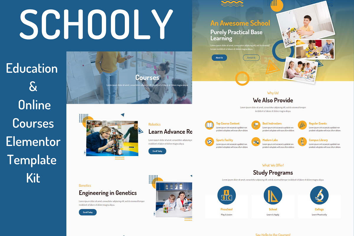Schooly - Edu Courses Elementor Kit, a WordPress Template by Elemits ...