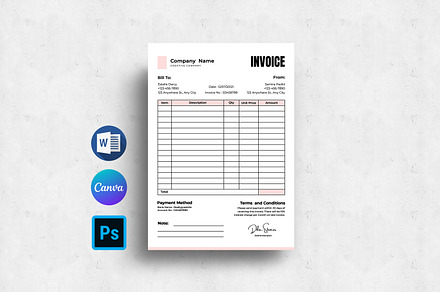 Invoice Template | Stationery Templates ~ Creative Market