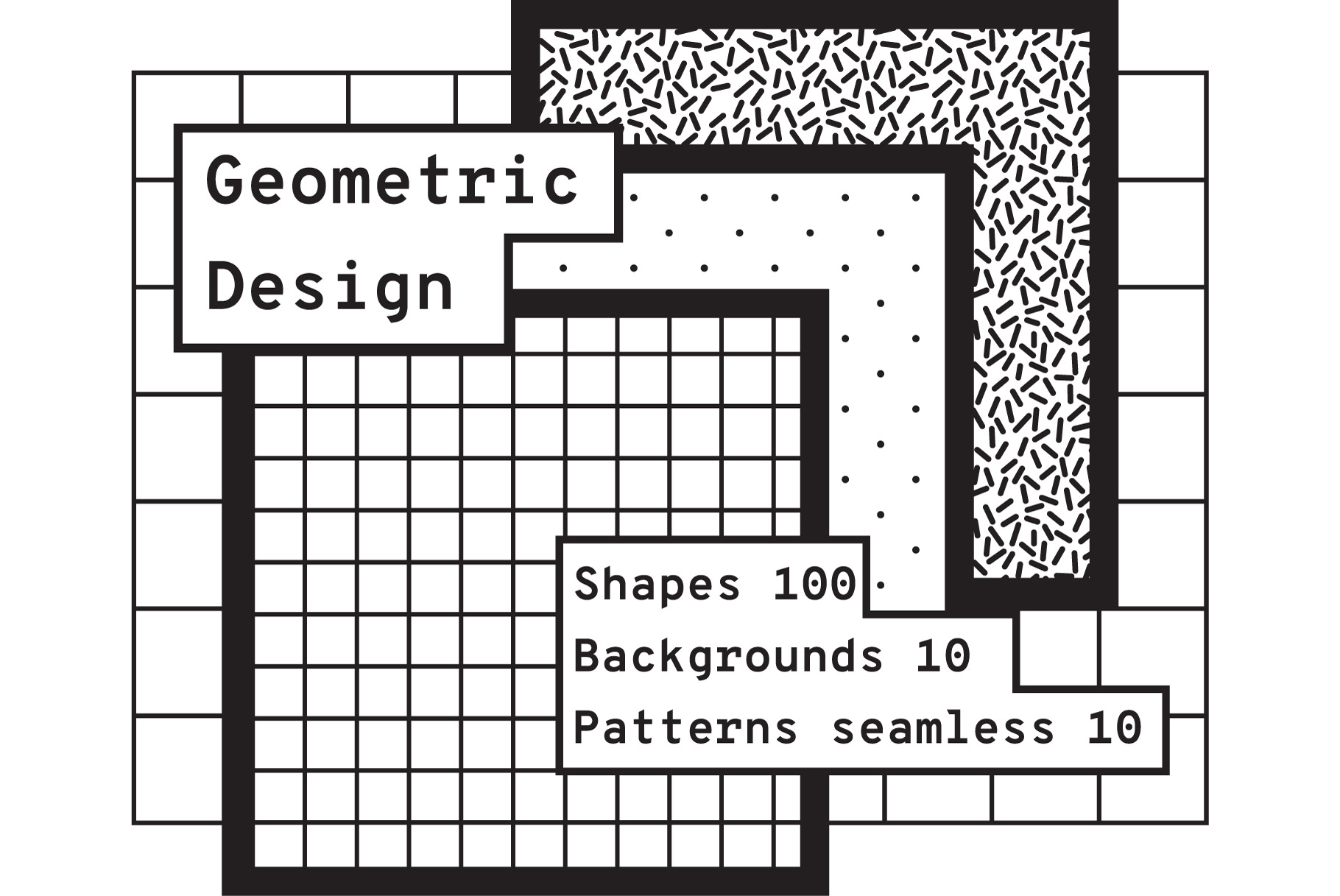 Geometric design. Shapes + patterns, an Object Graphic by Vanzyst