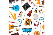 Vector cartoon musical instruments | Background Graphics ~ Creative Market