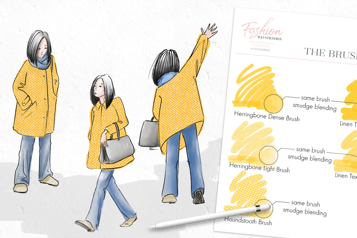 Procreate Fashion Illustration Set, a Brush Add-On by Wonderbox Creative