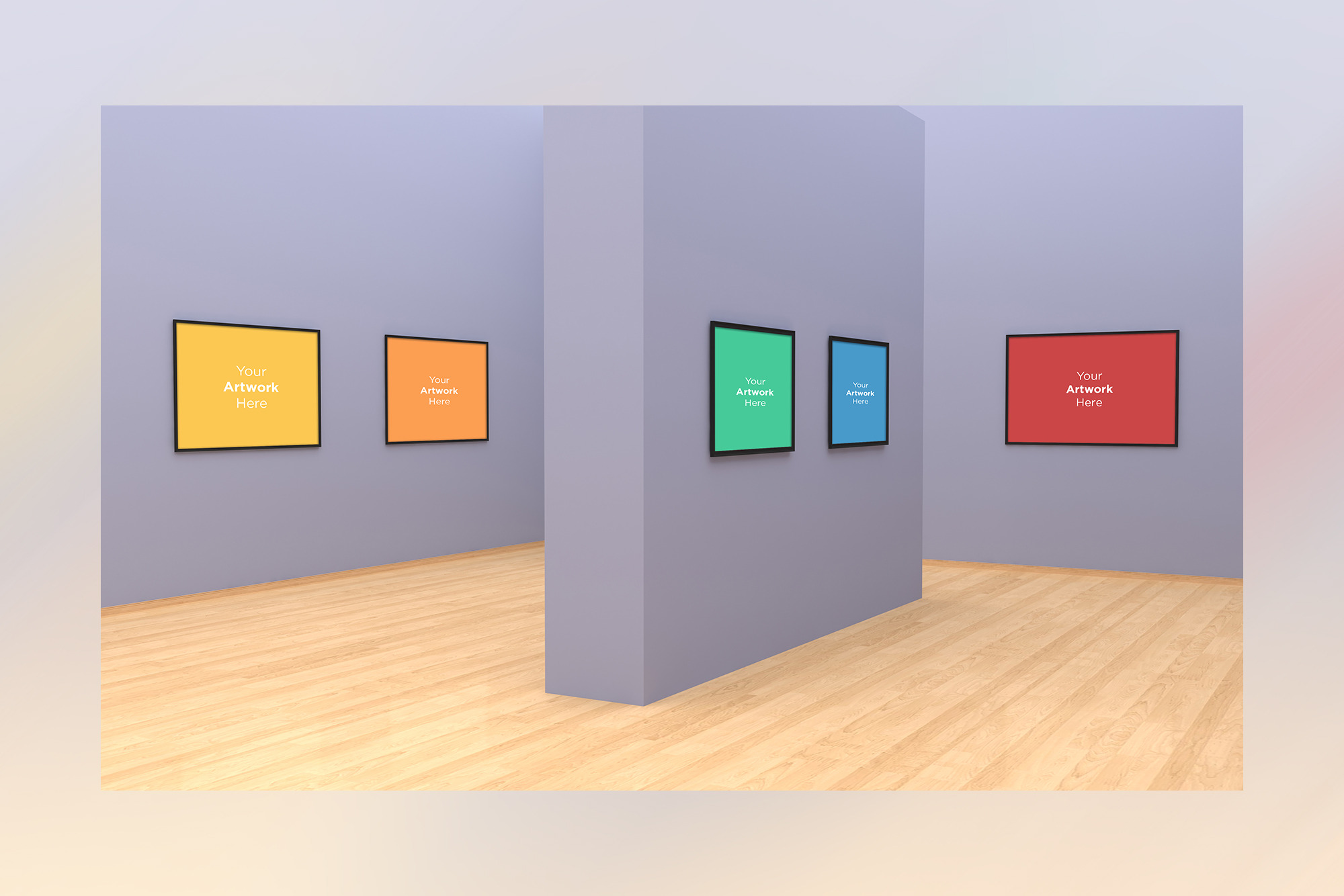 Art Gallery multi Frames Mockup 3D, a Product Mockup by shahsoft