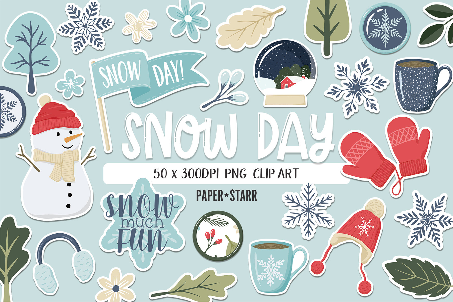Winter and Christmas Clipart, an Illustration by Paper Starr Studio