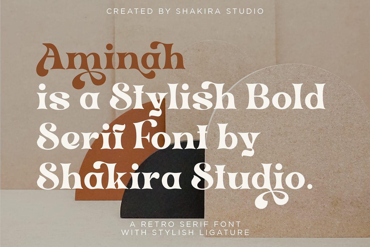 Aminah - Modern Retro Serif, a Serif Font by Shakira Studio