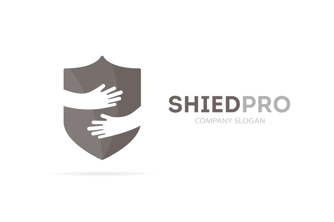 Shield and hands logo combination, a Branding & Logo Template by GraphiShop