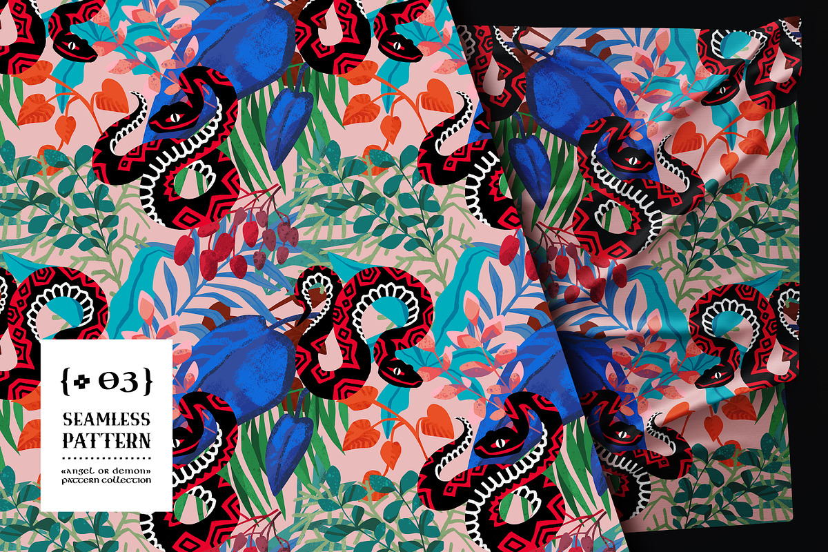 Angel or Demon. Snakes, a Pattern Graphic by OlgaSoi007