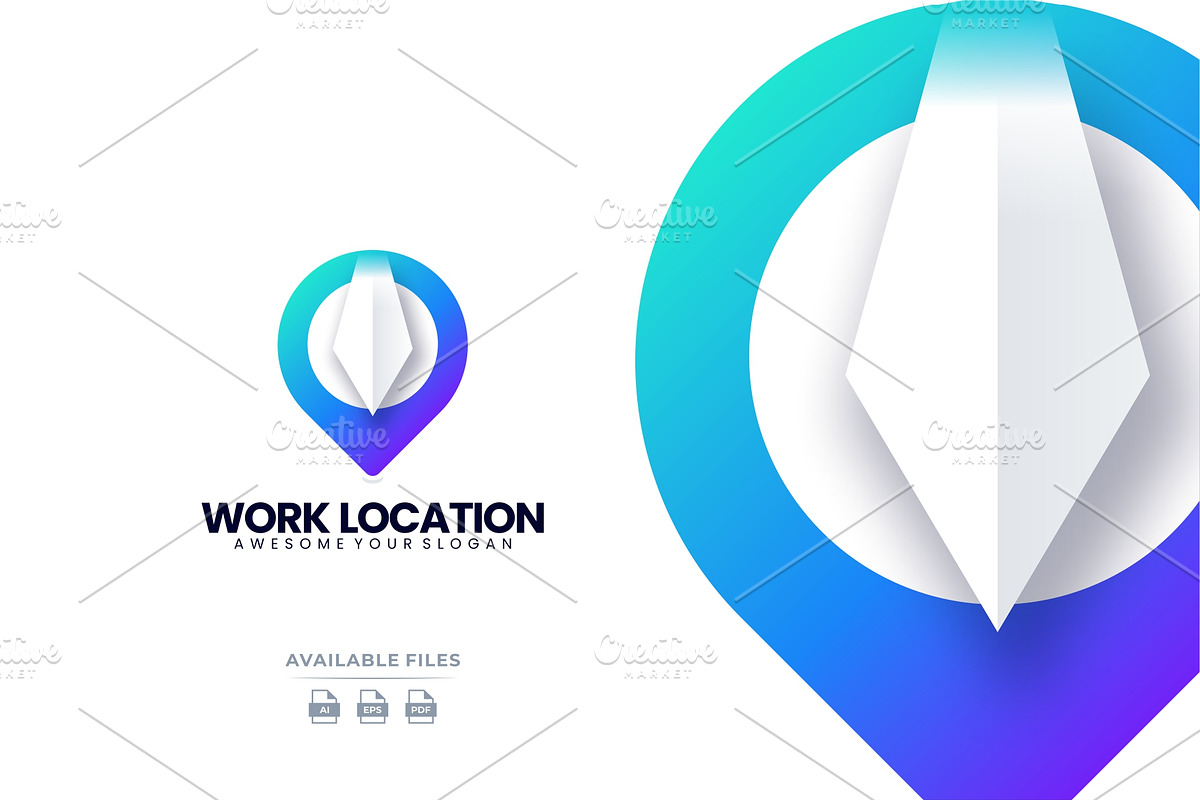 work location business logo modern, a Branding & Logo Template by ...