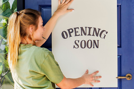 Man putting on store sign (PSD), a Person Photo by rawpixel