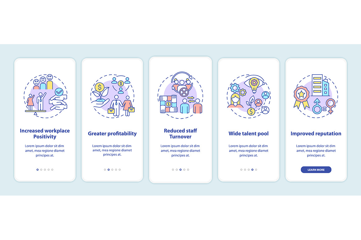 Gender diversity policy benefits, a Templates & Theme by IMG visuals icons