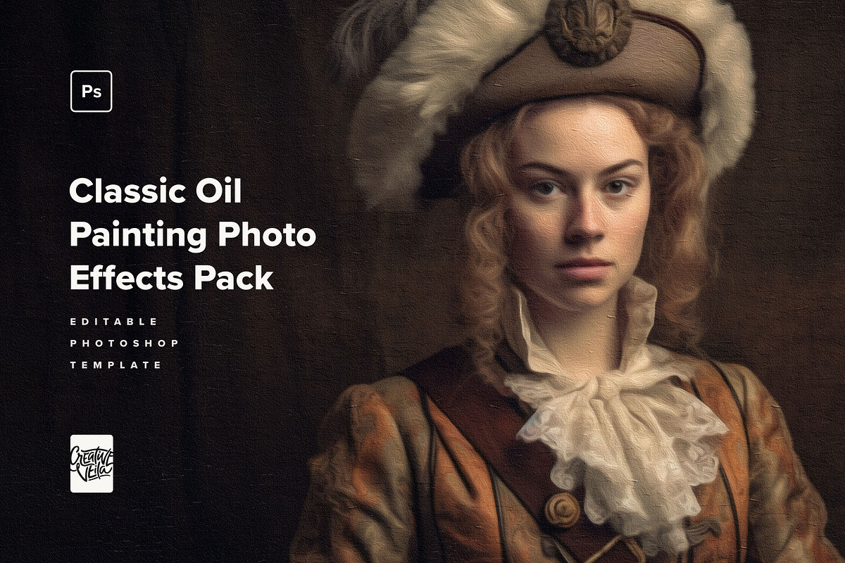 Classic Oil Painting Photo Effects, a Layer Style Add-On by Creative Veila