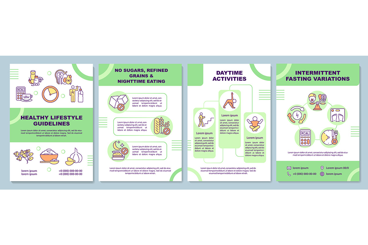 Healthy lifestyle guidelines, a Brochure Template by IMG visuals icons