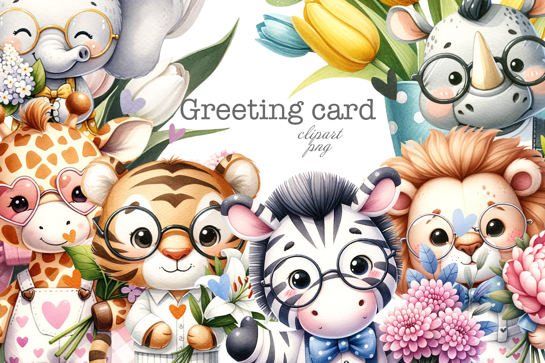 Greeting card clipart, a Decorative Illustration by TheCuteShop