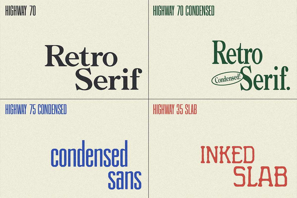 Highway Font Bundle - Vol. 1, a Serif Font by Lateral Design