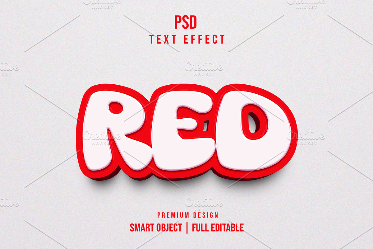 Red 3D Text Effect, a Layer Style Add-On by himelgfx | Creative Market