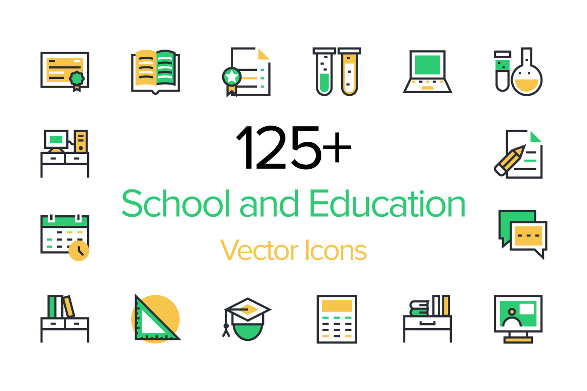 125+ School and Education Icons, an Icon by Creative Stall