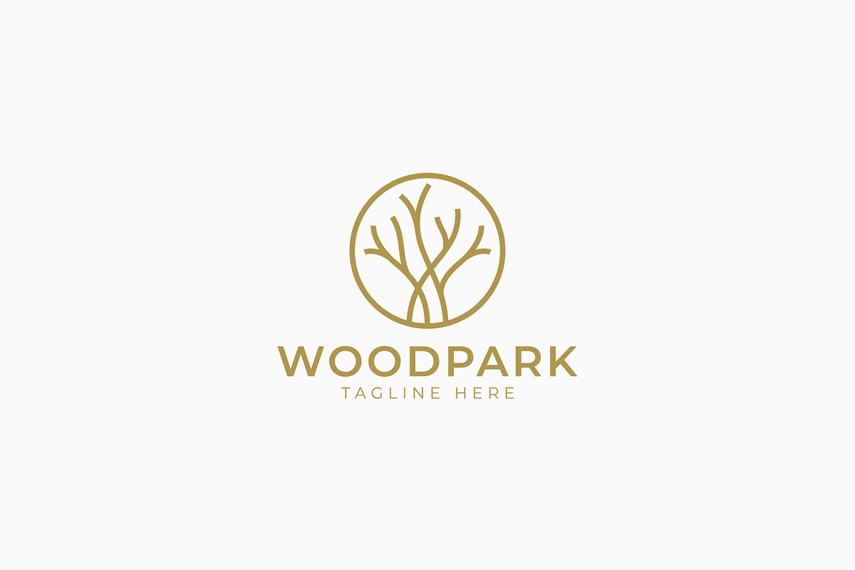 Wood Park Logo Elegant Nature Tree