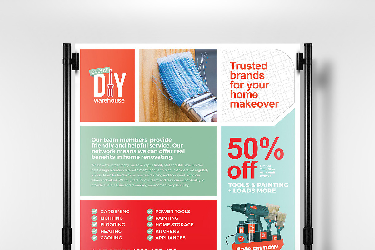 DIY Tool Supply Poster Template, a Flyer Template by BrandPacks