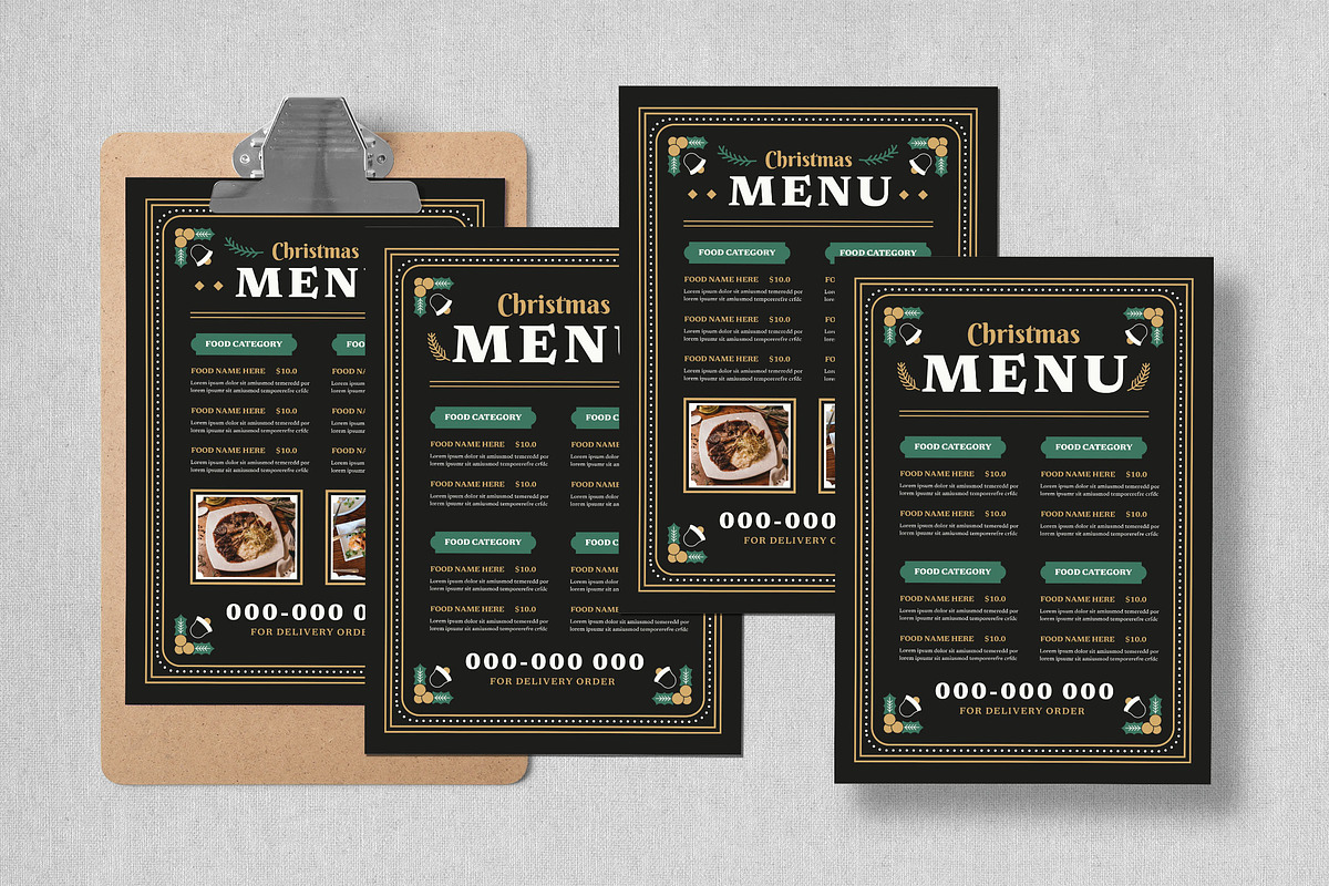 Christmas Food Menu, a Flyer Template by graphicook