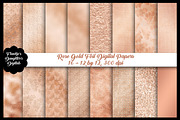 Rose Gold Foil Digital Papers, a Pattern Graphic by ...