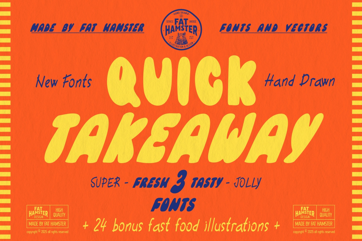 Quick Takeaway fonts + illustrations