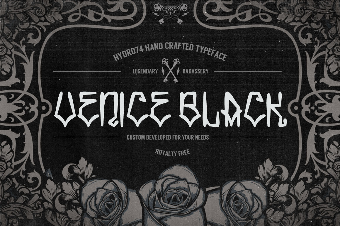 Venice Black, a Font by Hydro74