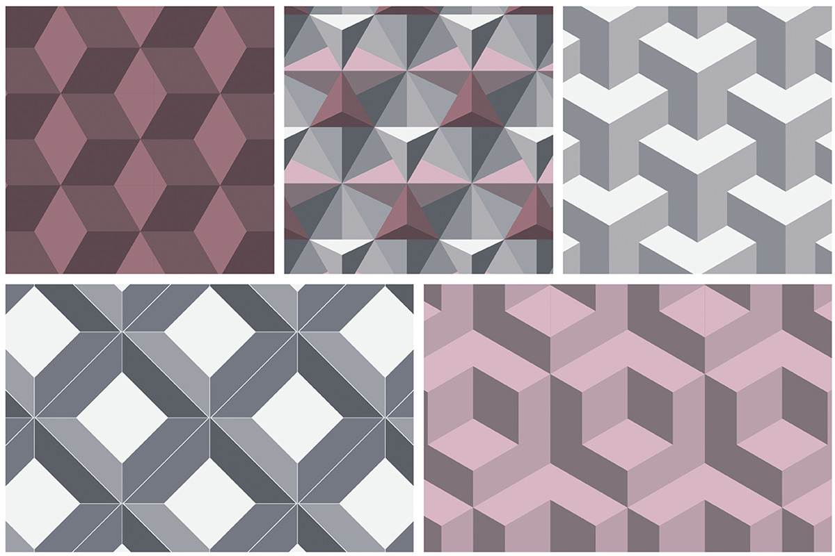 Geometric 3D Patterns, a Pattern Graphic by Youandigraphics