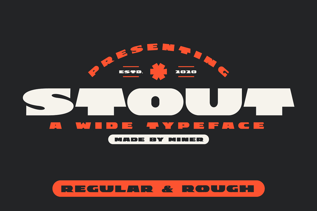 STOUT : Wide Vintage Modern Typeface, a Sans Serif Font by Nicholas Miner