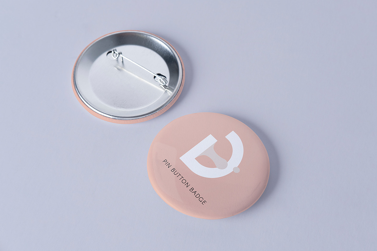 Button Badge Mockup, a Print Template by Graphicnugget