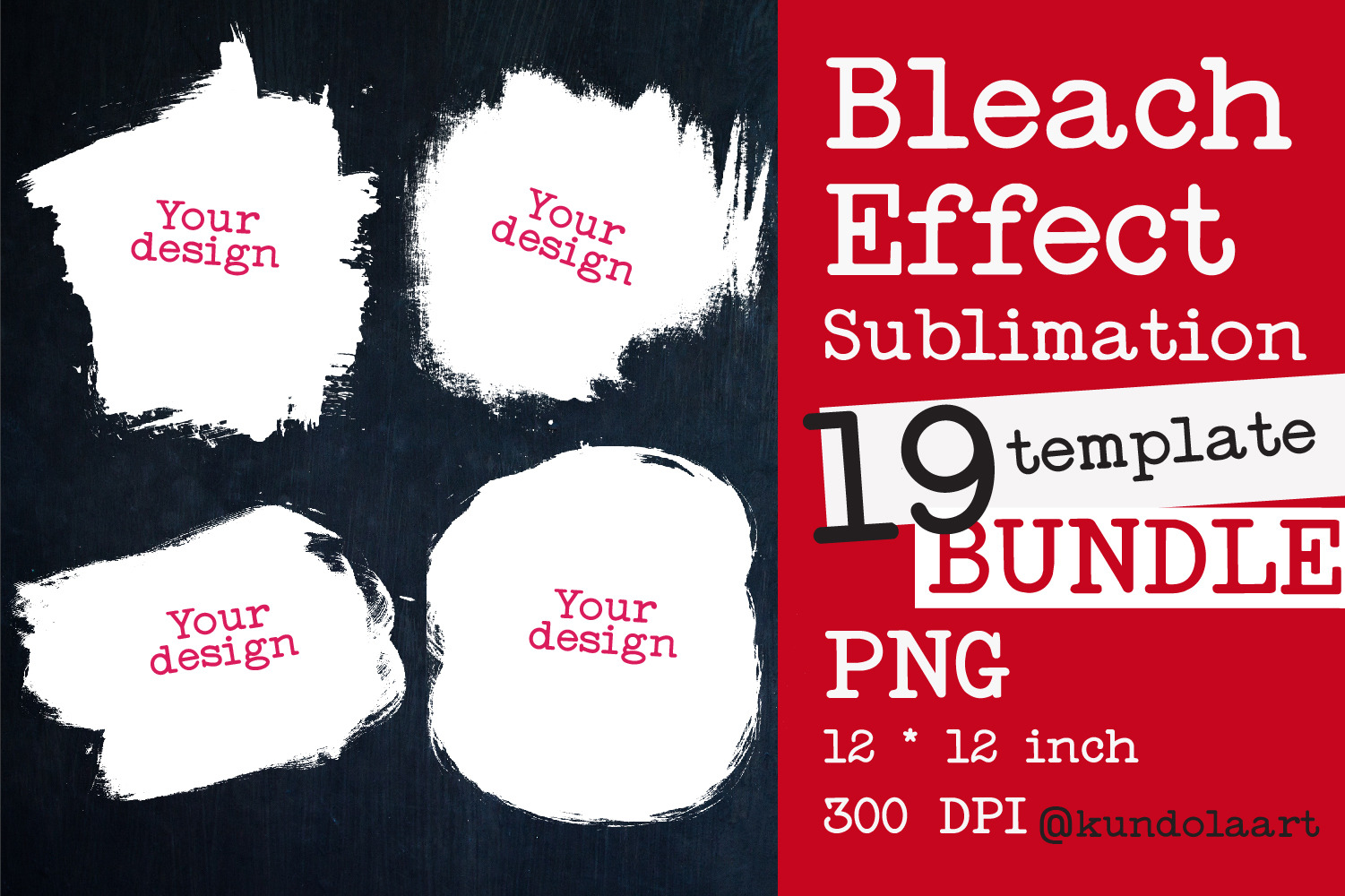 Bleach Effect Bundle for Sublimation, a Shape Add-On by KundolaArt ...