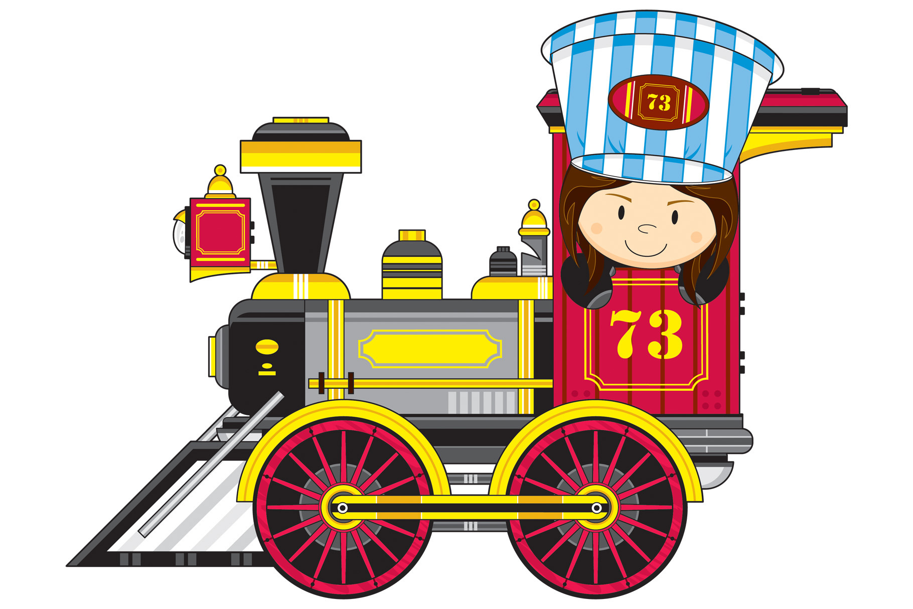 Cartoon Steam Train and Driver, a Transportation Illustration by Mark ...