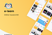 E-learn Online Course UI Kit, an UI Kit Template by Onur Kuru