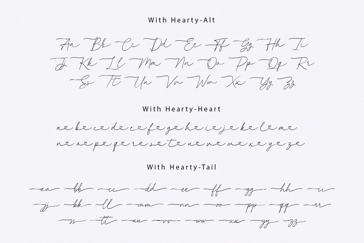 With Hearty - Heart Script Font | Creative Market