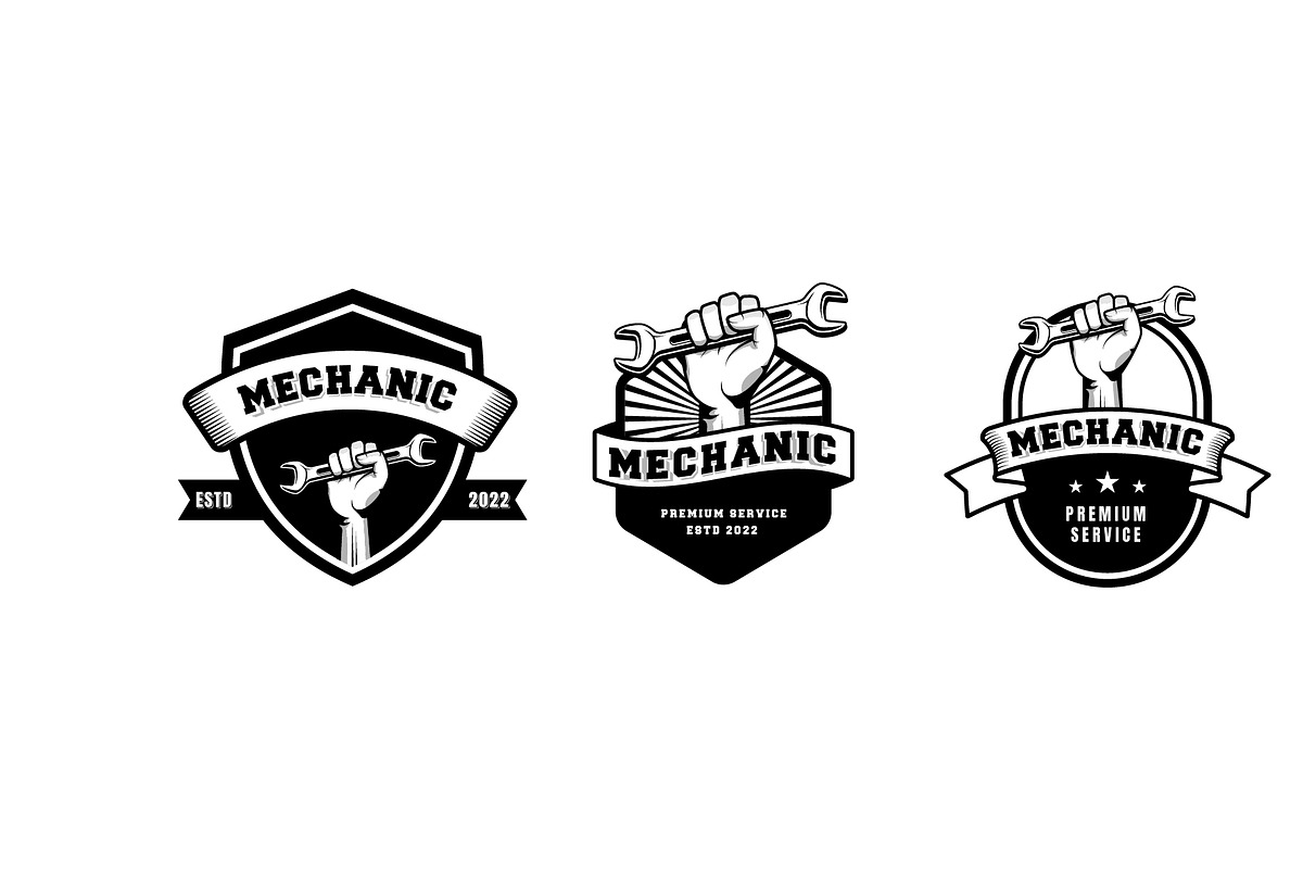 Mechanic badge logo design, a Branding & Logo Template by Distrologo