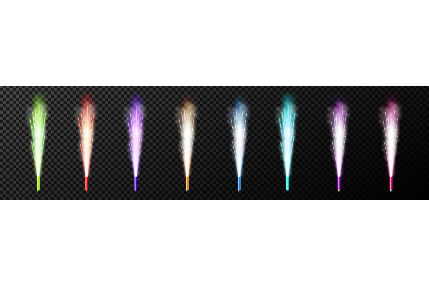 Firework fountain of sparks salute., an Illustration by HAPPY VECTOR