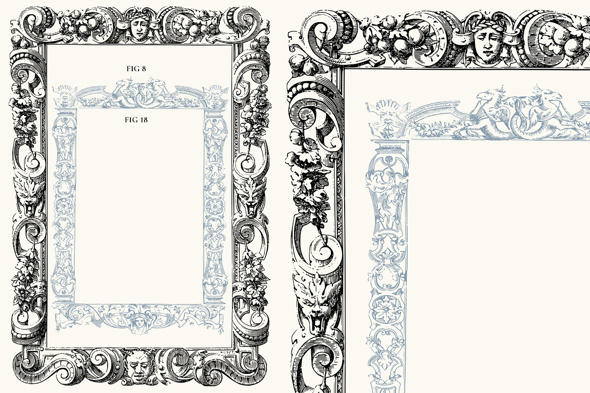 Grotesque Vintage Ornate Borders, a Decorative Illustration by Century ...