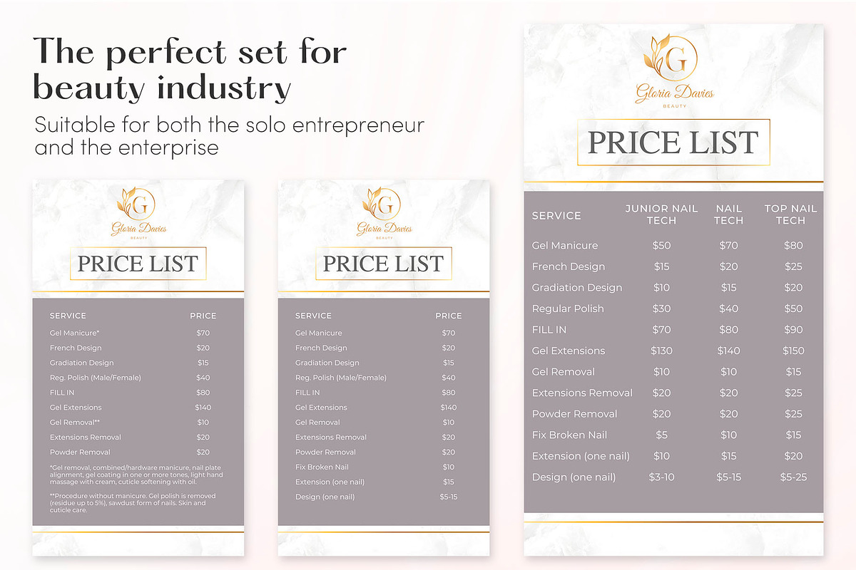 Price list PRO PACK Guide, a Social Media Template by anastasi