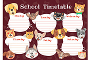 Kittens cats dogs puppies timetable, an Animal Illustration by Buch&Bee